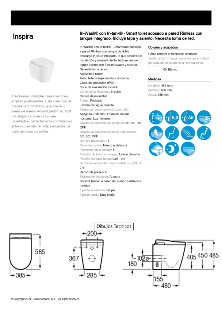 Inodoro In-Wash Ink-Tank Blanco Con Asiento – La Iberica