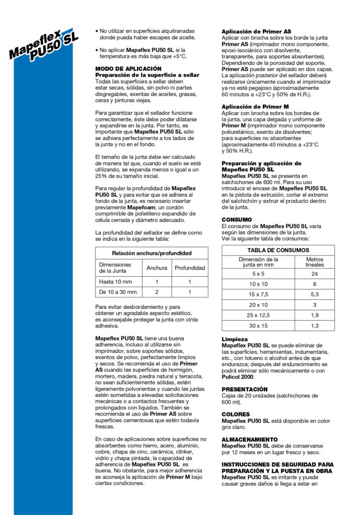 Sellador Mapeflex PU 50SL – La Iberica