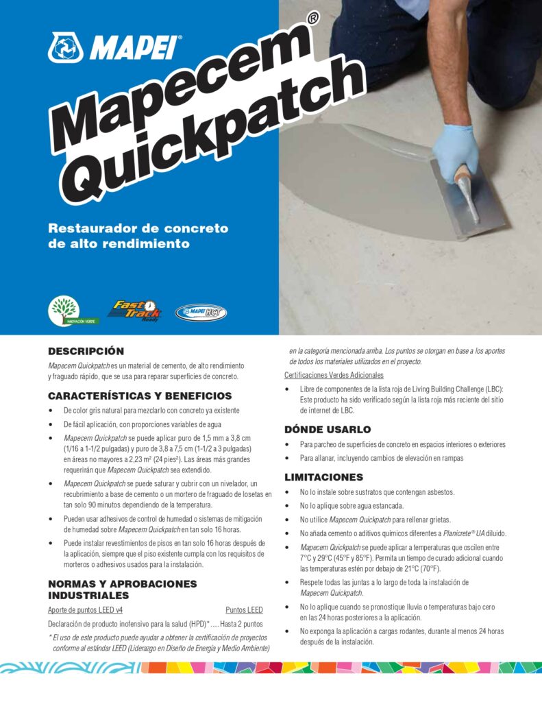 Cemento Mapecem Quickpatch 50 Lbs – La Iberica